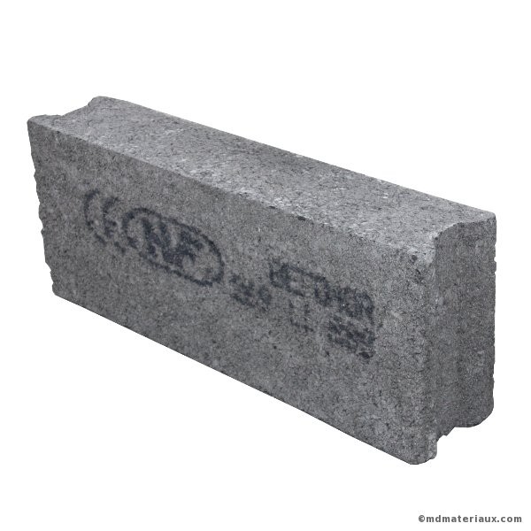 Bloc Béton 10x20x50 cm plein, NF l'u - mdmateriaux.com