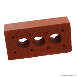 Brique terre cuite perforée 6x11x22 cm l'u - mdmateriaux.com